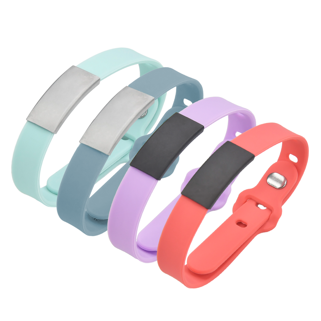 Laserable Silicone Band Bracelets for Men & Women - Removable 304 Stai